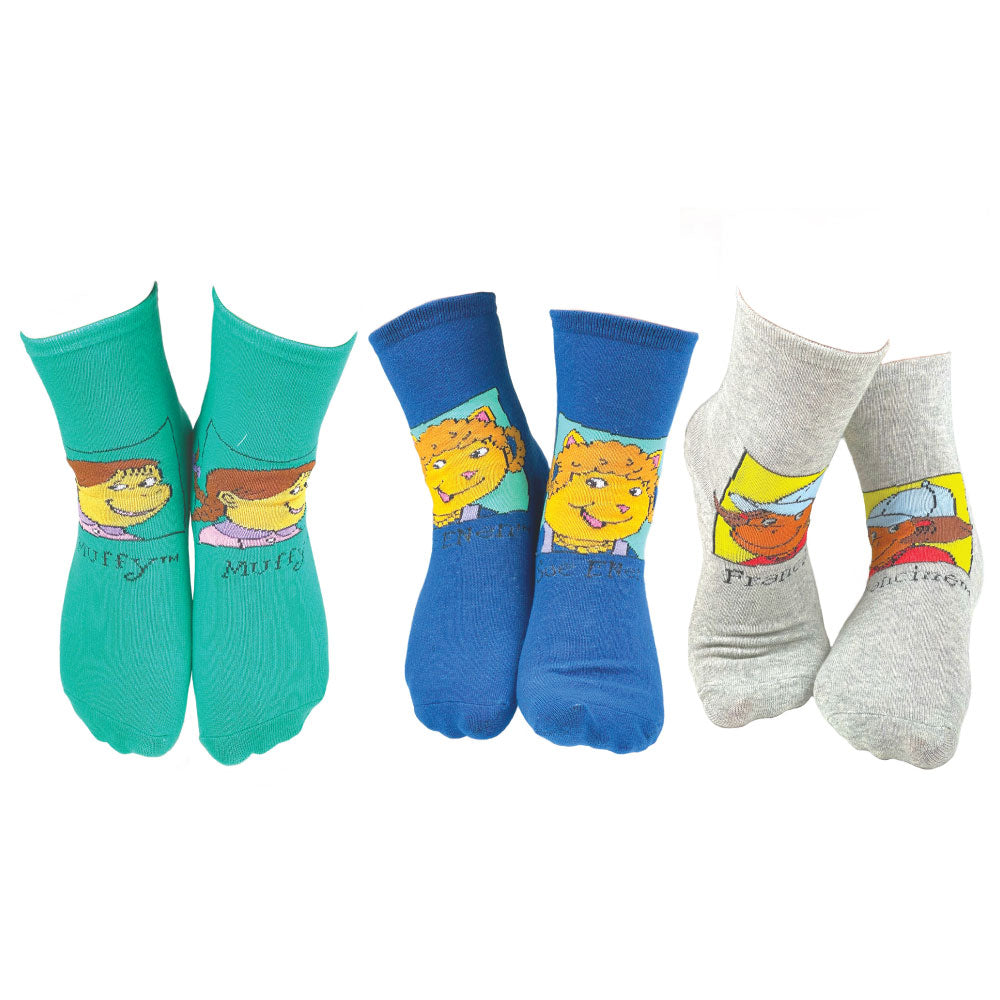 3 Pair PBS Kids Arthur & Friends Crew Socks – DoodleUS.com